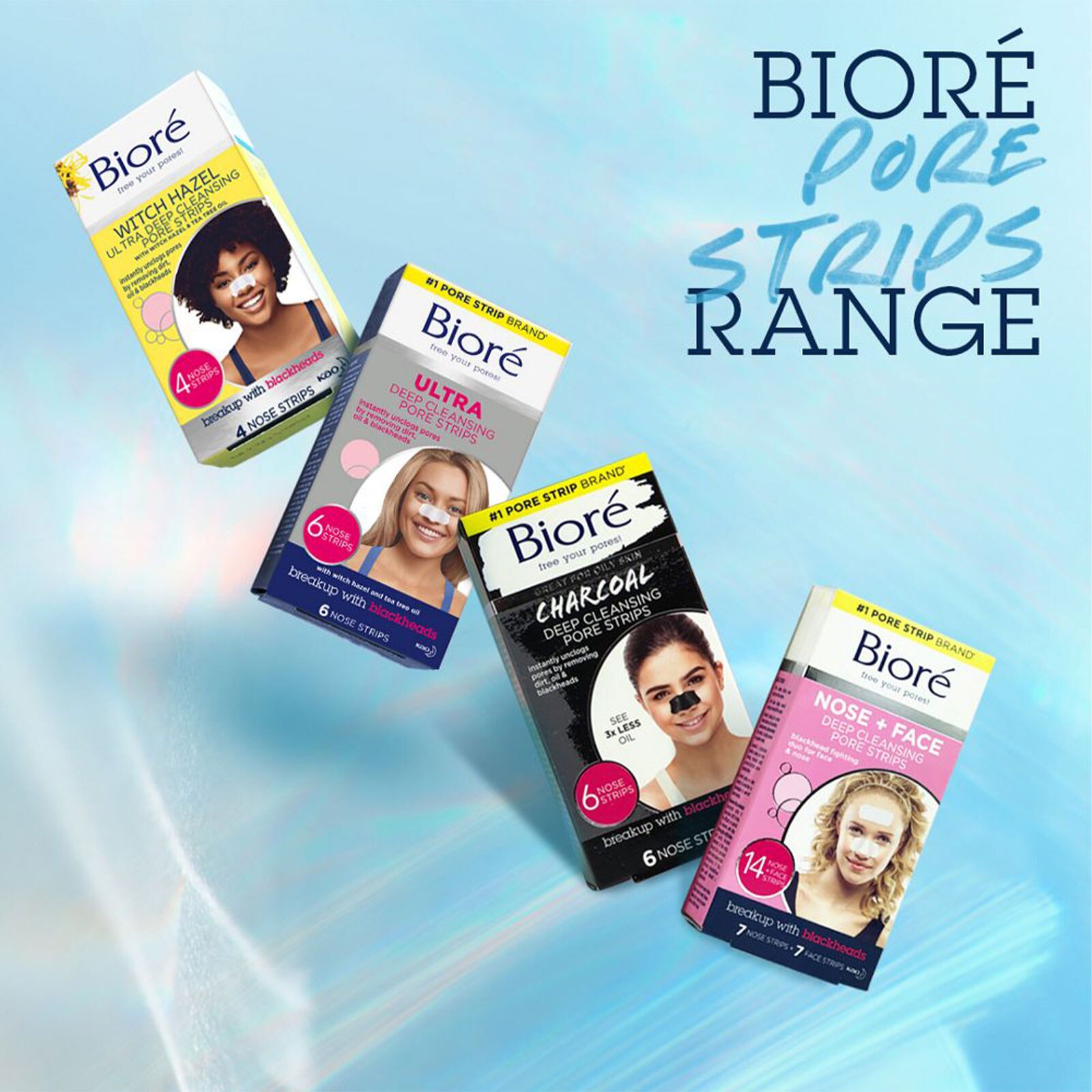 Biore Deep Cleansing Charcoal Pore Strips 6 Nose Strips | FEELUNIQUE